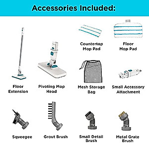 BLACK+DECKER Steam Cleaner, Multipurpose with 6 Attachments, Corded (BHSM15FX08)