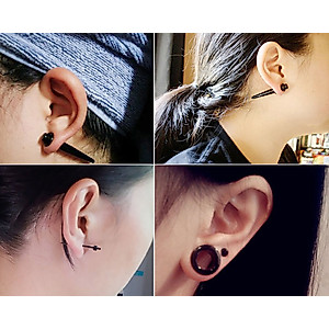 50Pcs 14G-00G Ear Stretching Kit, Acrylic Tapers / Plugs / Silicone Tunnels Ear Gauges Expander Set, Body Piercing Jewelry Earrings for Women Men Girls Boys - Cyan