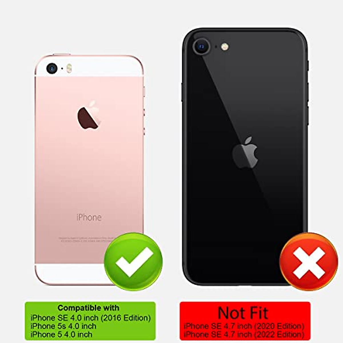 MUNDULEA iPhone 5s/5/SE 2016 Shockproof TPU Protective Case - Black