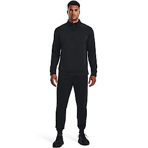 Under Armour Men's ArmourFleece 1/4 Zip, (001) Black / / Black, Medium