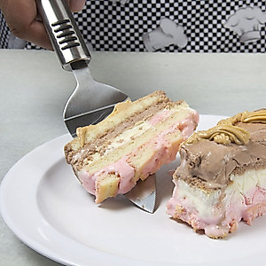 Stainless Steel Triangular Spatula by Topenca with Serrated Edge for Cutting Pie Pastry and Lasagna Has 5 Comfort Grips and Hanging Loop for Easy Storage in Your Home Kitchen