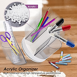 Vusmer Pencil Holders & Pen Holders for Desk 6 Slots 360 Degree Rotating Desk Organizers for Desk Desktop Storage