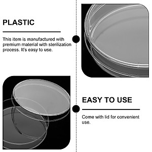 Petri Dishes Agar Plates, Plastic Petri Dish with Lid 70mm Petri Plates for Lab Experiment Biology Microbiology Studies School Teaching, 20pcs