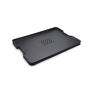 Joseph Joseph Cut&Carve Plus - Non-Slip, Multi-Function, Double-Sided Cutting Board for Food Preparation and Carving- Dishwasher Safe, Large – Black
