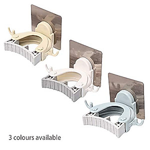 WAVALP Broom Holder Wall Mount with Command Hooks, Heavy Duty Mops Holder Organizer with Command Strips, Anti-Slip Home Storage and Organization Tool (White 2 pcs)