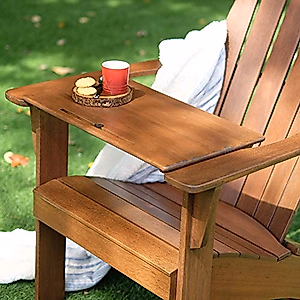 Cambridge Casual Solid Wood 2 Pieces Magnolia Adirondack Chair with Tray Table, Natural Brown
