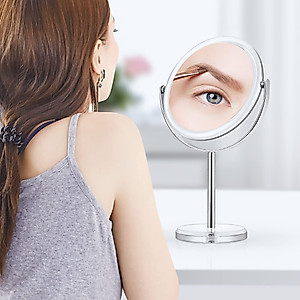 MIYADIVA 20X Magnifying Makeup Mirror,Double Sided 1X & 20X Magnifying Mirror with Stand,Tabletop Magnified Vanity Mirror with 360°Rotation for Bathroom or Bedroom 8 Inch
