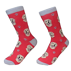 E&S Pets Golden Retriever Socks - Fun Unisex Socks - Crazy Pet Lover - Novelty Socks Funny Gifts for Dog Lovers - Cute Dog Pattern - Casual Crew Socks - One Size Fits most