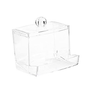 Fenteer Rutin Chicken Feeder Food Dispenser Clear Acrylic for Coop Cockatiel Feeding Supplies, Without Screws