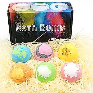 Bath Bombs Gift Set, 6 Organic Bath Bombs for Women, Large Bathbombs for Kids Girls, Relaxing Spa Bath with Essential Oil, Self Care Gifts for Women, Bath Gifts Eucalyptus Peppermint Lavender