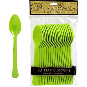 Kiwi Plastic Heavy Weight Spoons (20 Count) - Premium Disposable Plastic Cutlery, Perfect for Home Use and All Kinds of Occasions