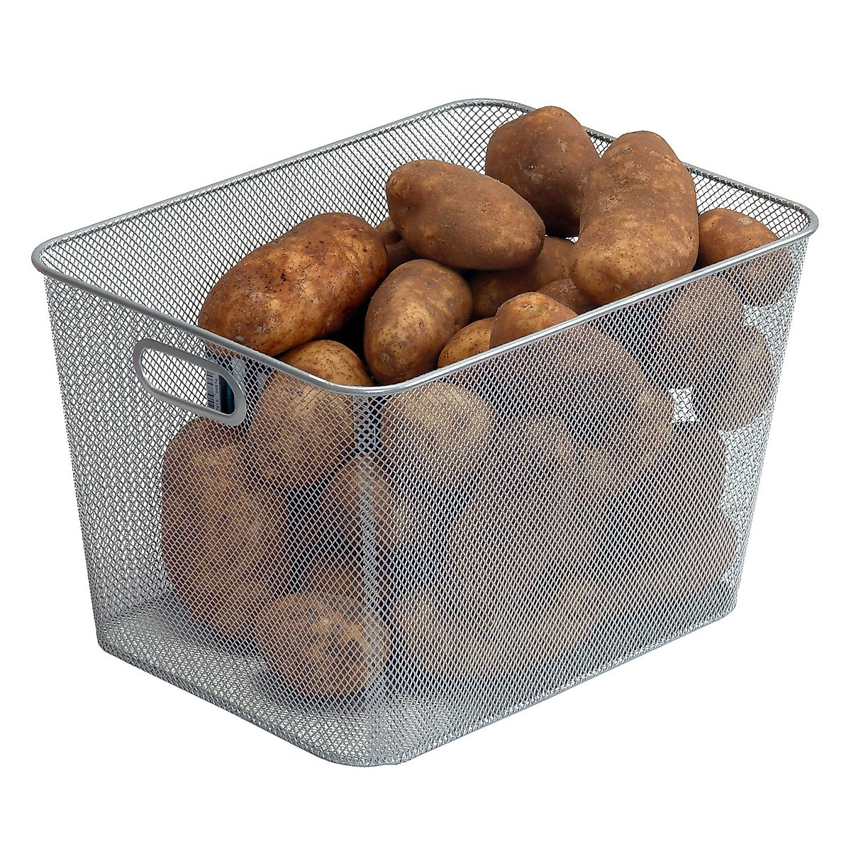 Silver Mesh Open Bin Storage Basket for Cleaning Supplies Laundry Etc. Size 14x10x9 Model #1115