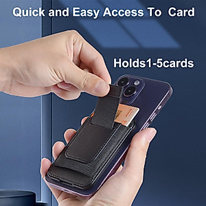 HLHGR Magnetic Wallet Card Holder Compatible with MagSafe，iPhone Wallet with Adjustable Stand for iPhone 14 Pro Max/14 Plus/14 Pro/14, iPhone 13 Pro Max/13 Pro/13, iPhone 12/12 Pro/12 Max Black