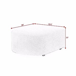 Goohome Modular U-Shape Sectional Set, Modern Couches for Living Room, Upholstered Loop Yarn Fabric Cloud Sofa with 2 Single Seat, Chaises and Two Ottomans, DIY Combination, for Office, C-Beige d