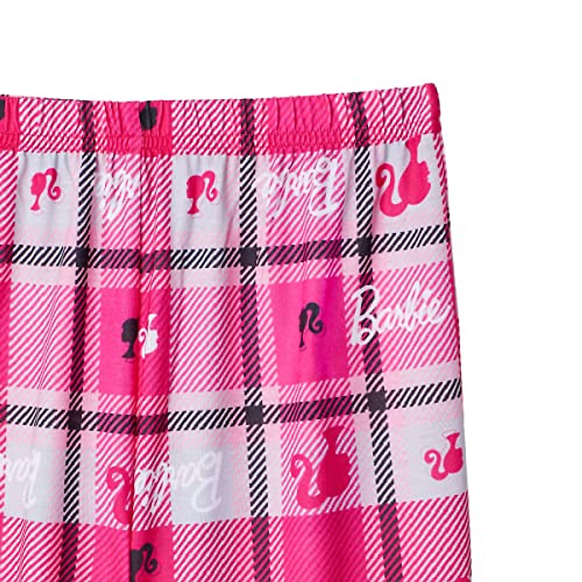 Barbie Girls Pajama Pants and Sleep Shirt Sets for Kids 4 Piece Sleepwear Set for Girls Pink-heather