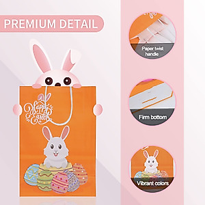 GonLei 16Piece Easter Gift Bag,Bulk Easter Gift Bags Small Size, Easter Paper Bag For Kids Egg Hunting Game Party Gift Wrapping,Easter Basket 4 Styles,Easter Party Supplies