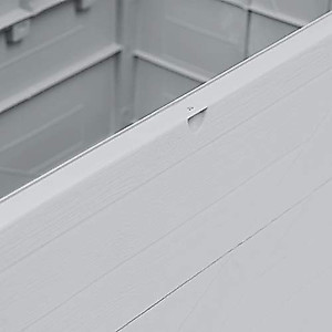 Tidyard Garden Storage Deck Box Plastic 111 Gal Lockable Garden Container Cabinet Toolbox Light Gray for Patio, Lawn, Poolside, Backyard Outdoor Furniture 47.2 x 22 x 24.8 Inches (W x D x H)