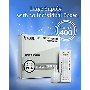 400 Pack of Ear Thermometer Covers Disposable (Universal Fit - Medical Grade) Compatible with All Braun Thermoscan & Phillips Ear Thermometers - Bulk Refill Pack of 400