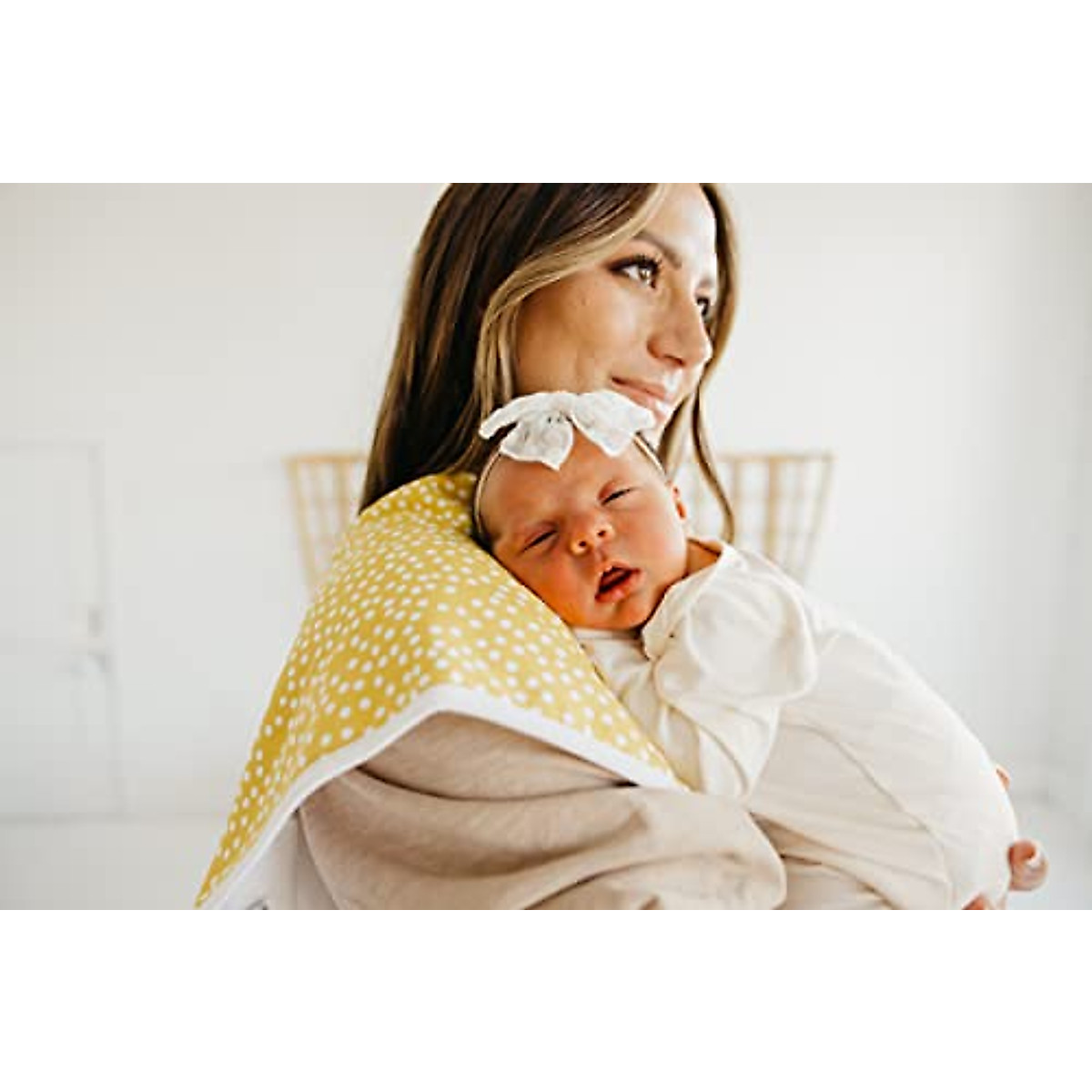 Copper Pearl Baby Burp Cloth Large 21''x10'' Size Premium Absorbent Triple Layer 3-Pack Gift Set Lemon