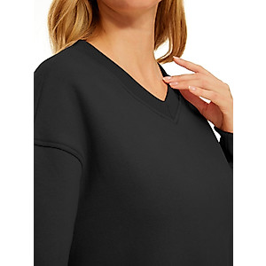 AUTOMET Womens Cropped Sweatshirts Pullover Fleece Crop Sweaters Fall Fashion Outfits Clothes 2025 Black M