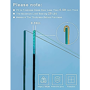 Artife Shower Door Hooks for Bathroom Frameless Glass Door, 304 Stainless Steel Towel Hook Hanging Towel, Bathing Suits, Robe, Squeegee, Loofah, Shaver, Gold 2 Pcs