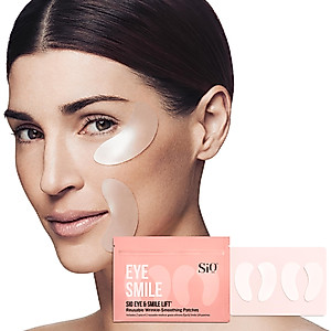 SiO Beauty Eye and Smile Lift Anti-Wrinkle Patches 4 Week Supply - Overnight Under Eye Mask Pads For Dark Circles - Silicone Skin Treatment For Wrinkles