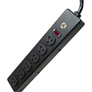 Southwire 5120 20 Amp Rated, 6 Outlet all Metal Power Strip with NEMA 5-20 P&R, 6 Foot 12/3 Cord
