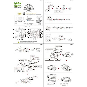 Metal Earth Sherman Tank 3D Metal Model Kit Bundle with Tweezers Fascinations