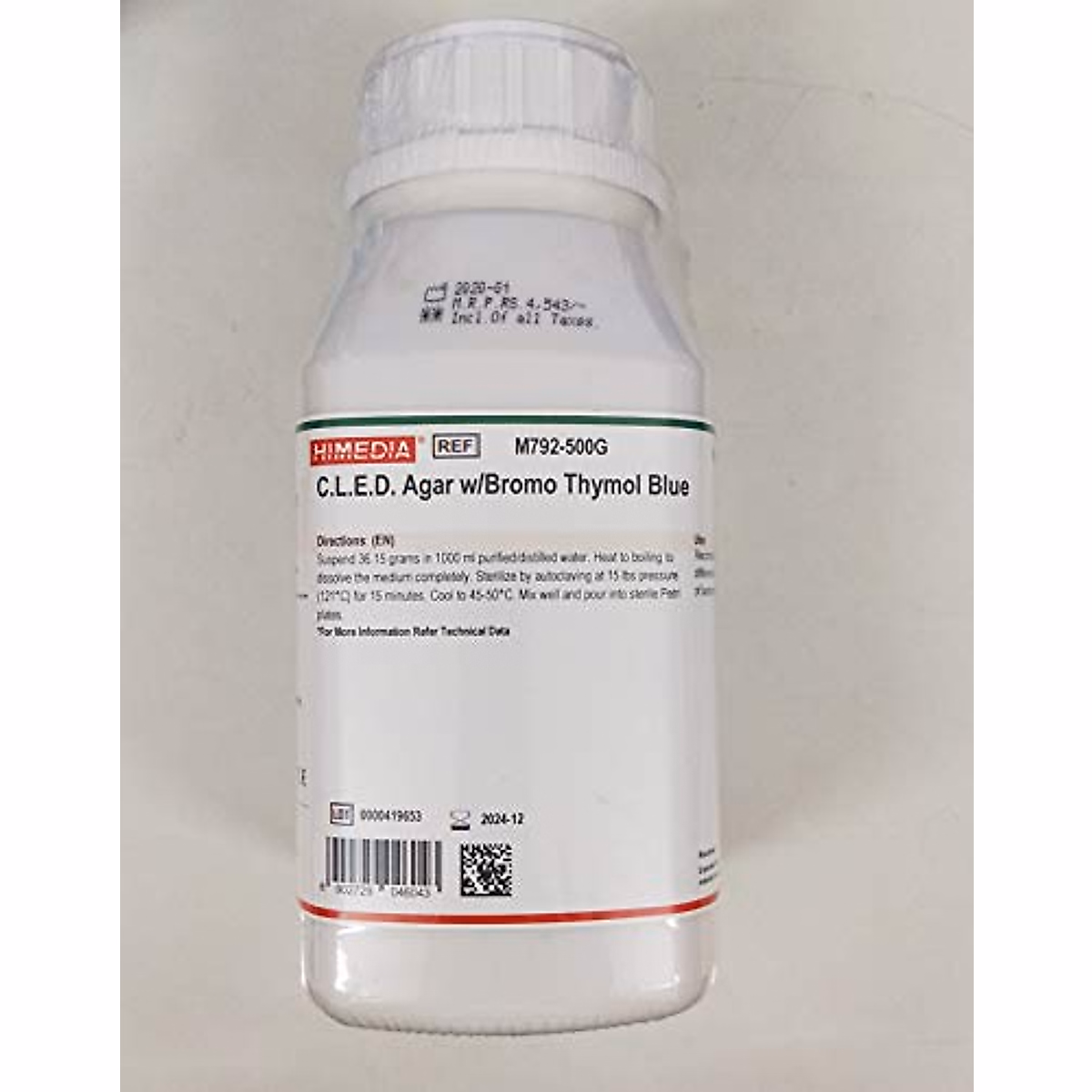 HiMedia M792-500G C.L.E.D. Agar with Bromo Thymol Blue, 500 g