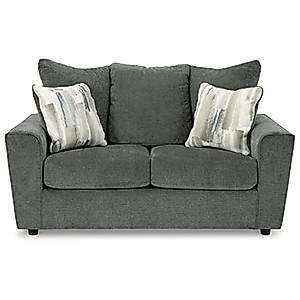 Signature Design by Ashley Stairatt Casual Loveseat with Flared Arms, Gray