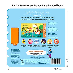 Dance with Jesus - Christian Sound Book, Sing Along Bible Songs | Christening, Dedication, Baptism Gifts for Boys, Girls, Babies | Religious Toys, Interactive Music Books for Toddlers