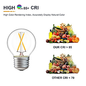 TOKCON 12 Volt Low Voltage LED Light Bulbs - Soft Warm 2700K 2W (Only for 12V DC/AC)- 25W Equivalent E26 Edison Base Small Globe Bulb for RV, Landscape Lights - 3 Pack