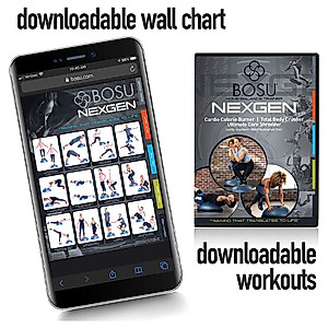 Bosu 72-10850LGNBLK Home Gym Equipment The Original Balance Trainer 65 cm Diameter, Black and Green