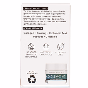 Advanced Clinicals Collagen Cream Facial Moisturizer Multi-Lift Plumping Collagen Firms & Smooths Fine Lines, Sagging Skin, & Wrinkles. Anti-Wrinkle Skin Care Face Lotion W/Hyaluronic Acid, 2 Fl Oz