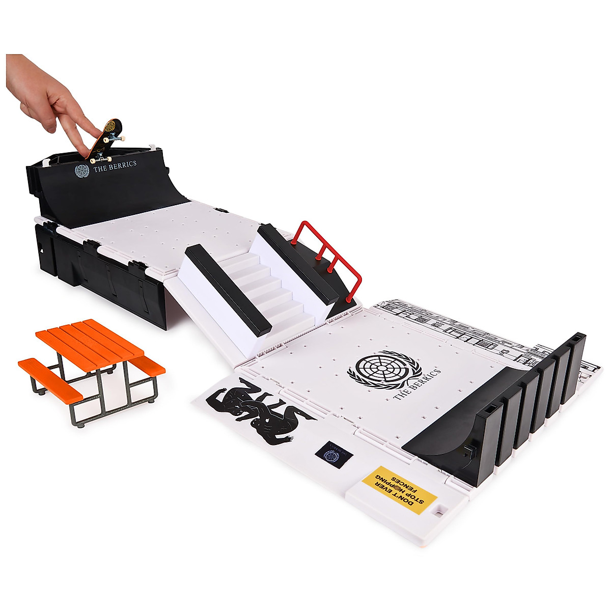 TECH DECK, The Berrics Transforming Park, X-Connect Park Creator, 30-inch Wide Foldable Playset with Storage and Exclusive Fingerboard, Kids Toy for Ages 6 and up