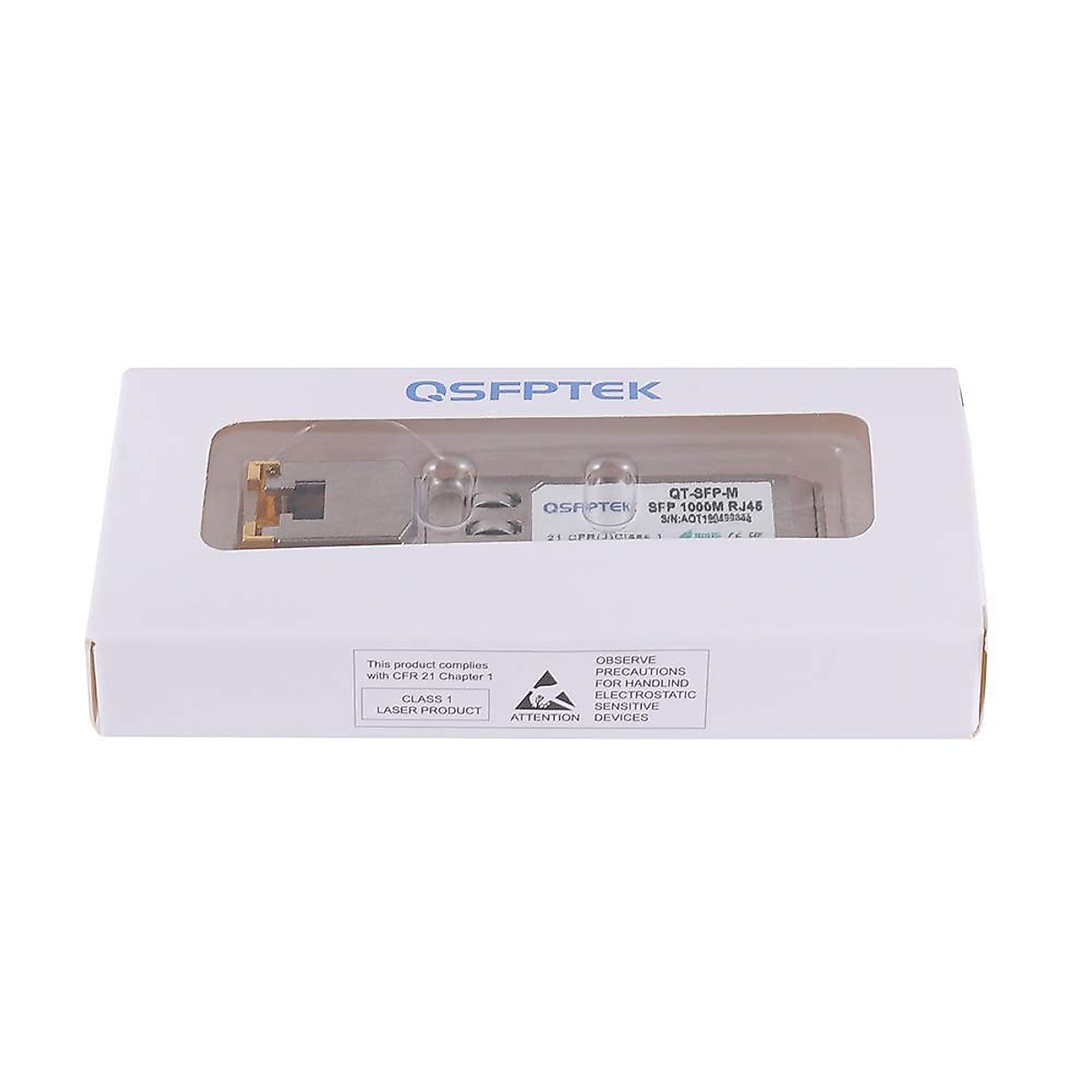 QSFPTEK 1.25G SFP-T Gigabit SFP Copper Ethernet Module, SFP to RJ45, 10/100/1000BASE-T Mini gbic Transceiver for Cisco GLC-T/SFP-GE-T/GLC-TA, Mikrotik SRJ01, Netgear, Supermicro, up to 100m