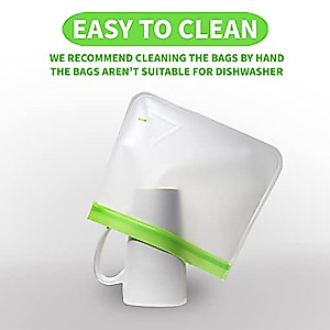 12 Pack Food Storage Bags - Durable & Reusable Food Storage Bags with Zipper Closure - BPA Free, & Leak Proof Zip Lock Bag for Sandwiches, Snacks, Gallons - Size 8.66" x 8.66" safe