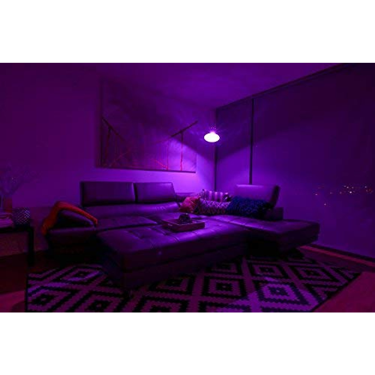 SLEEKLIGHTING Purple Light Bulb A19 LED, 120 Volt - 3-Watt Outdoor Light Bulbs- Medium Base - UL-Listed Purple LED Light Bulb- Lasts More Than 20,000 Hours 4pack