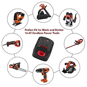 3.6Ah Mi-Mh Replacement Battery Compatible with Black and Decker 14.4V Battery HPB14 Firestorm 499936-34 499936-35 FSB14 A14 BD1444L HPD14K-2 CP14KB HP146F2 Cordless Power Tools Batteries