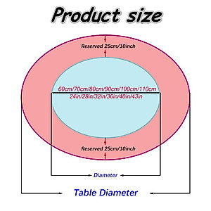 MAGILL 36in Tempered Glass Turntable for Dining Table Centerpiece Rotating Tray，Round Lazy Susan Turntable with Aluminum Alloy Bearing, Easy to Share Food (Color : Clear, Size : 60cm/24in)