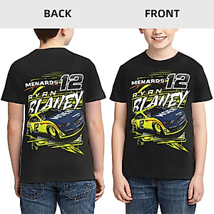 ASFRSH Ryan Blaney 12 Shirt for Teen Girl & Boy Printing Short Sleeve Tee Athletic Classic Shirt Crewneck T-Shirt