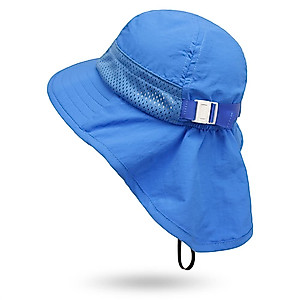 Baby Sun Protection Hat for Infant Toddlers Boys Girls UPF 50+ Sunhat for Outdoor Beach Swim (US, Age, 3 Months, 24 Months, Blue)