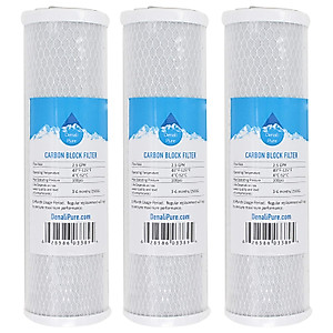 3-Pack Replacement for DuPont WFPF13003B Activated Carbon Block Filter - Universal 10 inch Filter Compatible with DuPont Whole House Water Filtration System - Denali Pure Brand