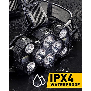 Victoper Headlamp Rechargeable, 22000 Lumen Bright 10 LEDs Head Lamp, 8+2 Modes Head Light with Red Light for Adult, Waterproof Head Flashlight for Outdoor Running, Hunting, Camping, Hiking