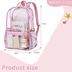 LOIDOU Clear Backpack Heavy Duty Transparent Bookbags See Through Bag for School College Work Travel Sports