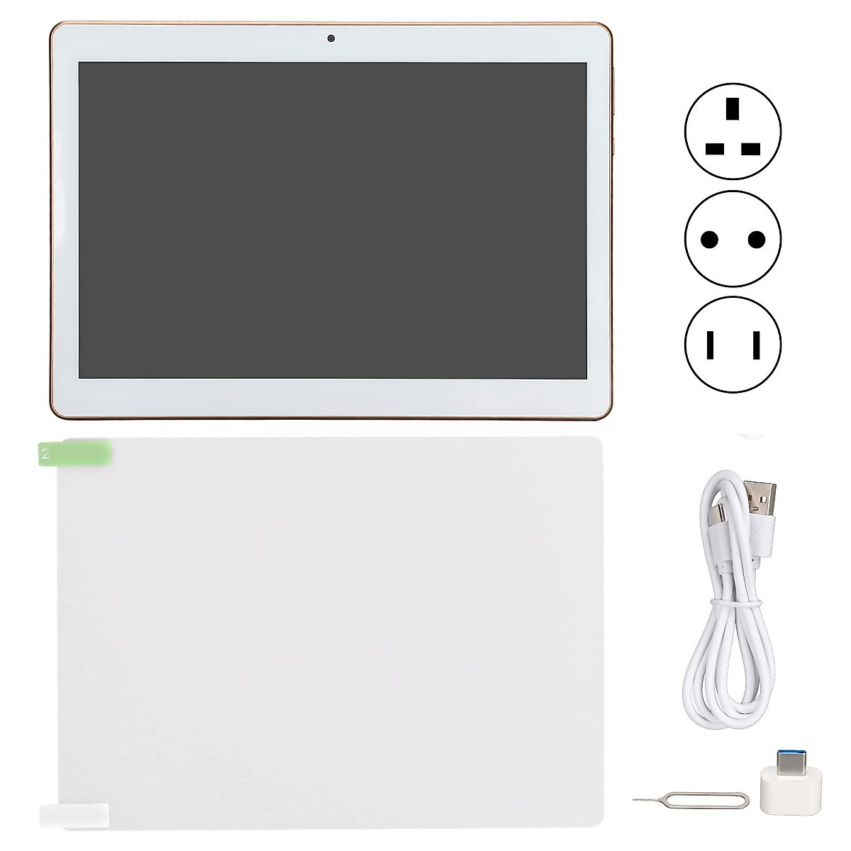 HD Tablet, 1280 x 800 Resolution Full HD 64GB 10.1in Tablet PC Dual SIM Dual Standby Calling Octa Core CPU Processor Three Card Slot Design WiFi 4G Calling Tablet for Android9.0(US Plugs 110-240V)