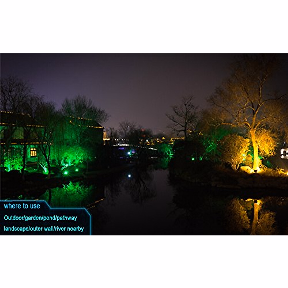 Lemonbest® Pack of 2 Outdoor Water-Resistant LED Lawn Garden Landscape Lamp Wall Yard Path Patio Lighting Spot Lights Green AC Spiked Stand with Power Plug