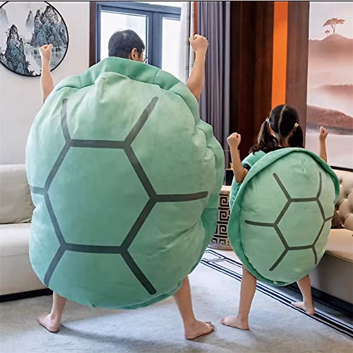 TANIOO 40 Inch Wearable Turtle Shell Pillows Weighted Stuffed Animal Costume Plush Toy Funny Dress Up, Gift for Kids Adults (40 inch)