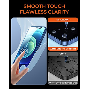 DIMONCOAT 4-PACK Screen Protector Compatible with iPhone 12/ iPhone 12 Pro [Auto Alignment Kit] [10X Military Protection] for 12/12 Pro 6.1'' HD Diamonds Hard Tempered Glass Zero Bubble