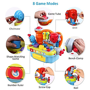 PowerTRC Little Engineer Multifunctional Musical Learning Tool Workbench For Kids